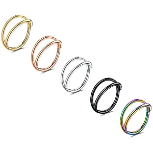 FASACCO 5 Pcs 20G 18G 16G Nose Rings Hoop Set Double Triple 316L Surgical Steel Nose Hoop Helix Septum Piercing Cartilage Hoop for Women