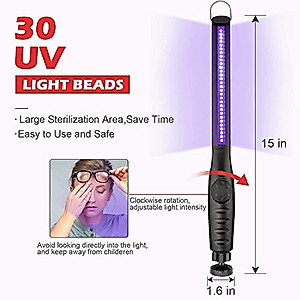 AACC Pack of Two 30 LED Cleaning Wand, Portable Cleaning Lamp with USB Charging, for Home Office Travel