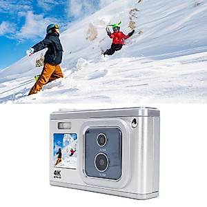 VBESTLIFE Digital Camera, Retro Digital Camera Dual Screen Front Selfie Screen, Compact Camera Portable with Dual High Definition Cameras, 16X Digital Zoom Auto Focus Camera Built in Flash