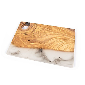 Urthwood Studios Handmade Olive Wood Charcuterie Board with Epoxy Resin, Cheese Boards & Party Serving Tray, Wooden Epoxy Serving Board, Meat Fruit Cheese Chopping and Cutting Board, Unique Gift