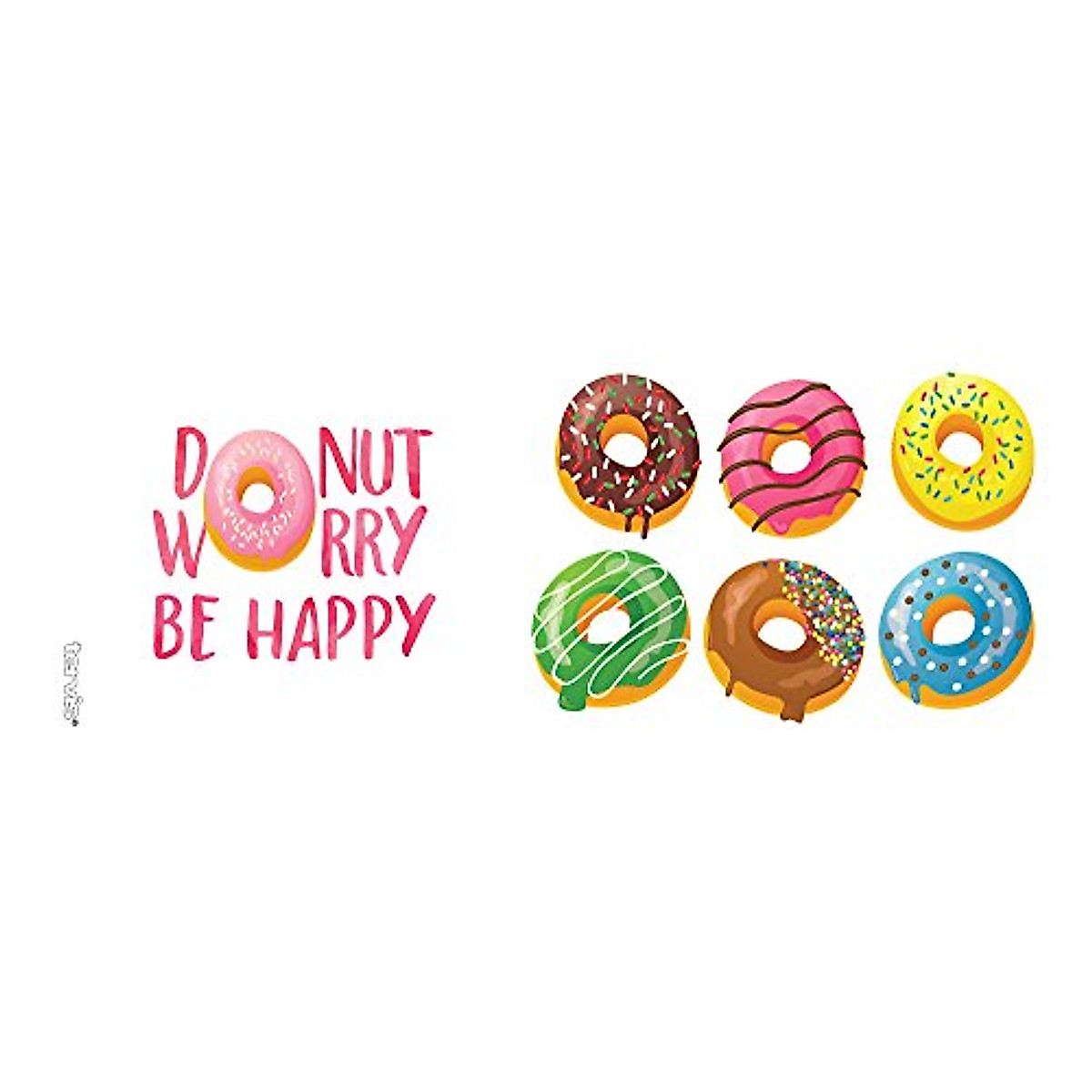 Tervis 1266565 Donut Worry Tumbler with Wrap and Fuchsia Lid 16oz Mug, Clear