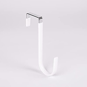 UUYYEO 6 Pcs 13cm Over The Door Hooks Bathroom Door Hooks Back of Door Towel Racks Glass Door Towel Hangers Clothes Hanging Door Hooks Black