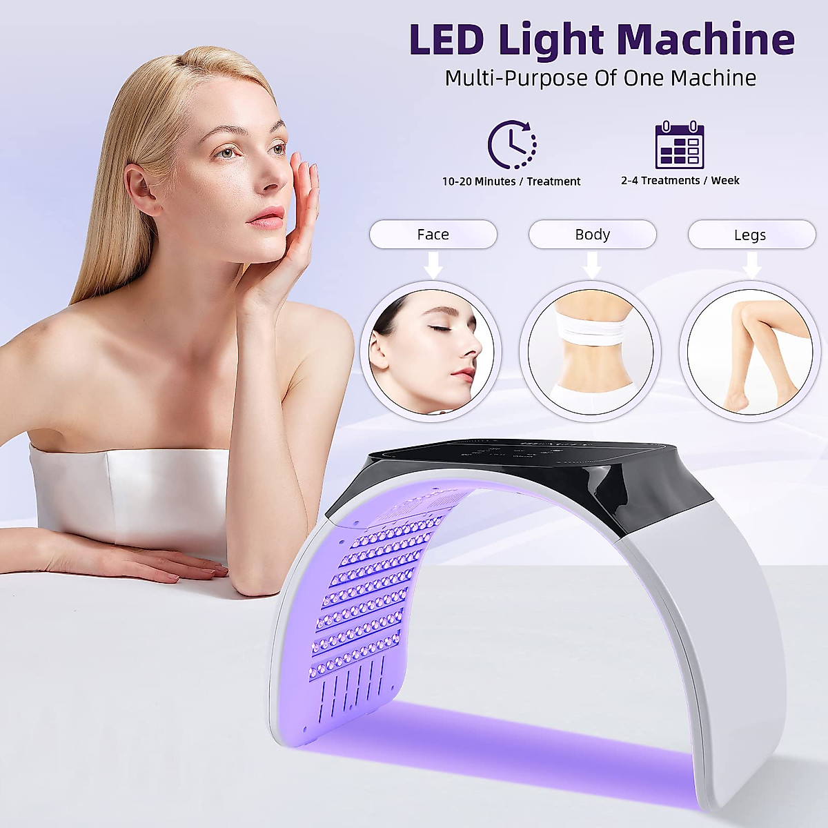 FARRENCE LED Face Mask Light 7 in 1 Color SPA Facial Equipment LED Light Facial Body Beauty Machine for Skin Care at Home