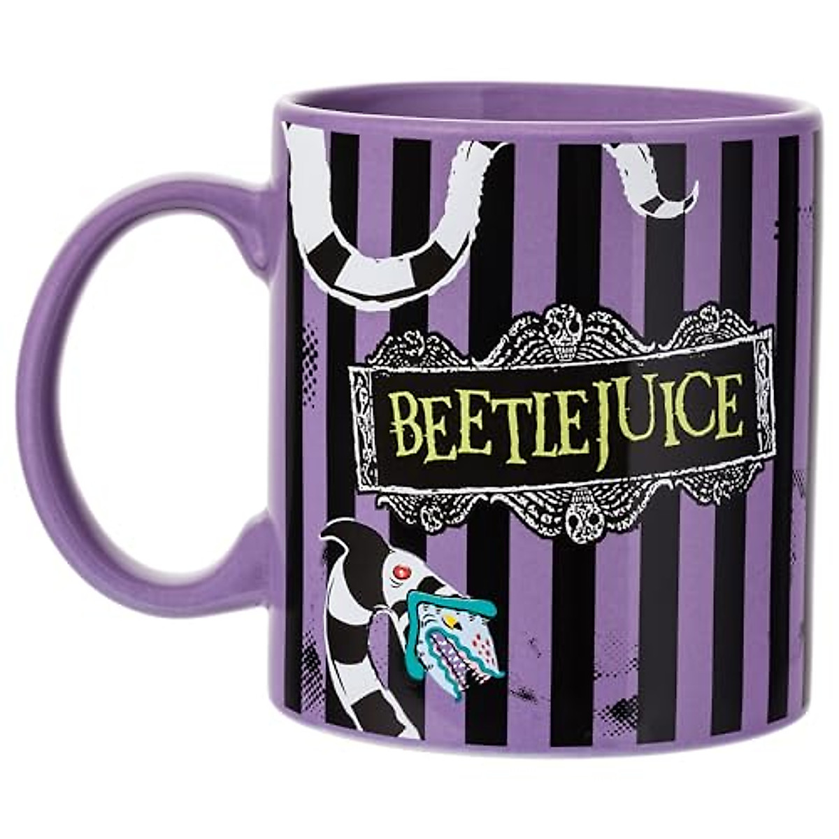 Silver Buffalo Beetlejuice Ceramic Mug Featuring Sandworm, 20 Ounces