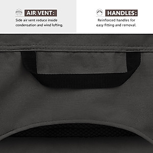 ULTCOVER Patio Deck Box Storage Bench Cover - Waterproof Outdoor Rectangular Fire Pit Table Covers 44 x 28 inch, Black