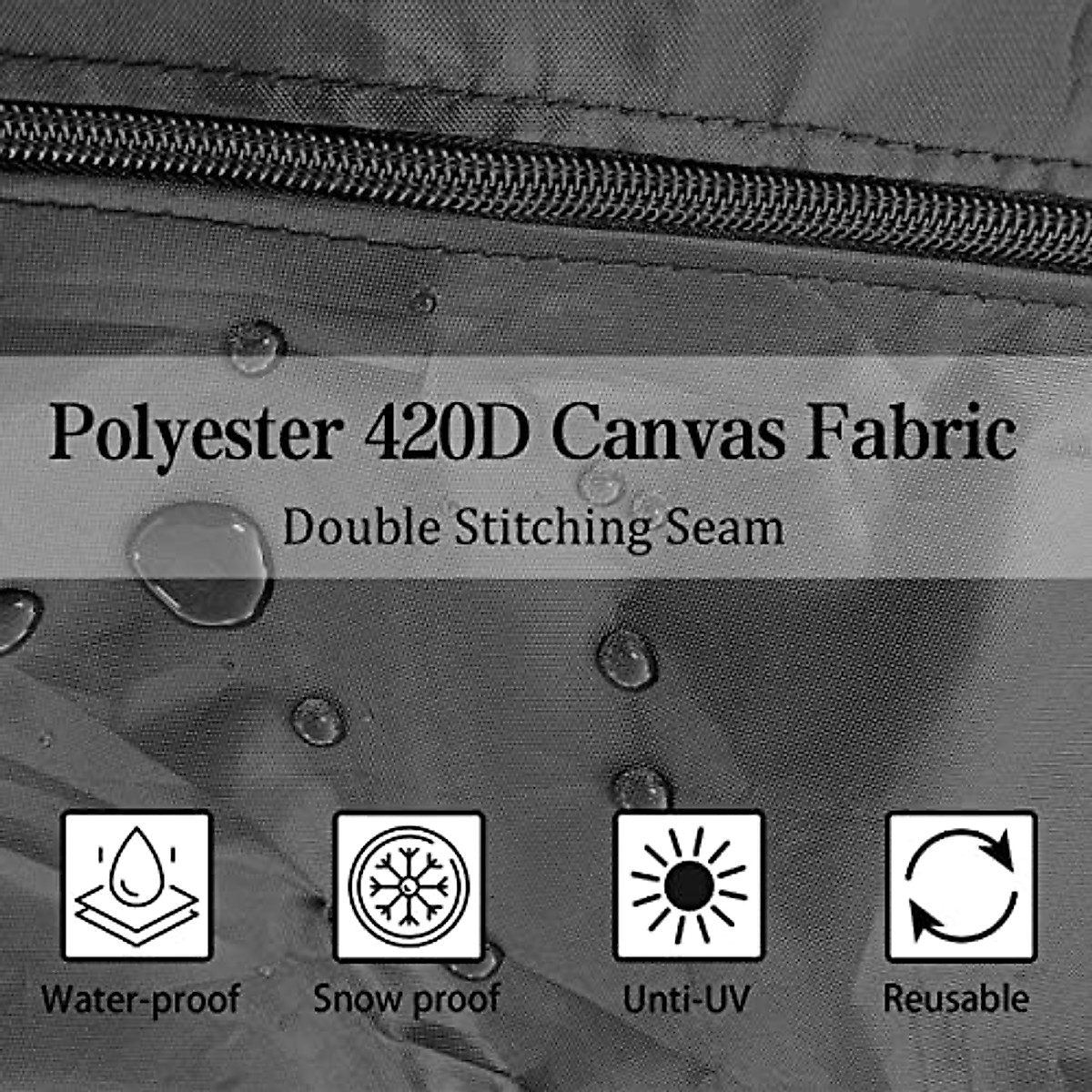 Dafoecheer Patio Heater Covers Waterproof with Zipper, Outdoor Heater Cover Heavy Duty Dustproof, Wind-Resistant, UV-Resistant, Snow-Resistant, 95" H x 34" D x 18.5" B