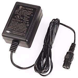 LotFancy Scooter Battery Charger for Razor E90, PowerRider 360, Jr. Electric Wagon, Boreem Tankman, Minimoto Submersible Cruiser, 12V 1A, 3-Prong Inline Connector, Replacement W13111401014