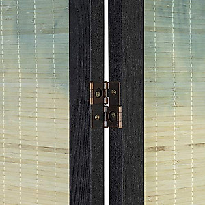 MyGift 6-Panel Bamboo Screen Freestanding Room Divider with Asian Calligraphy Artwork Design