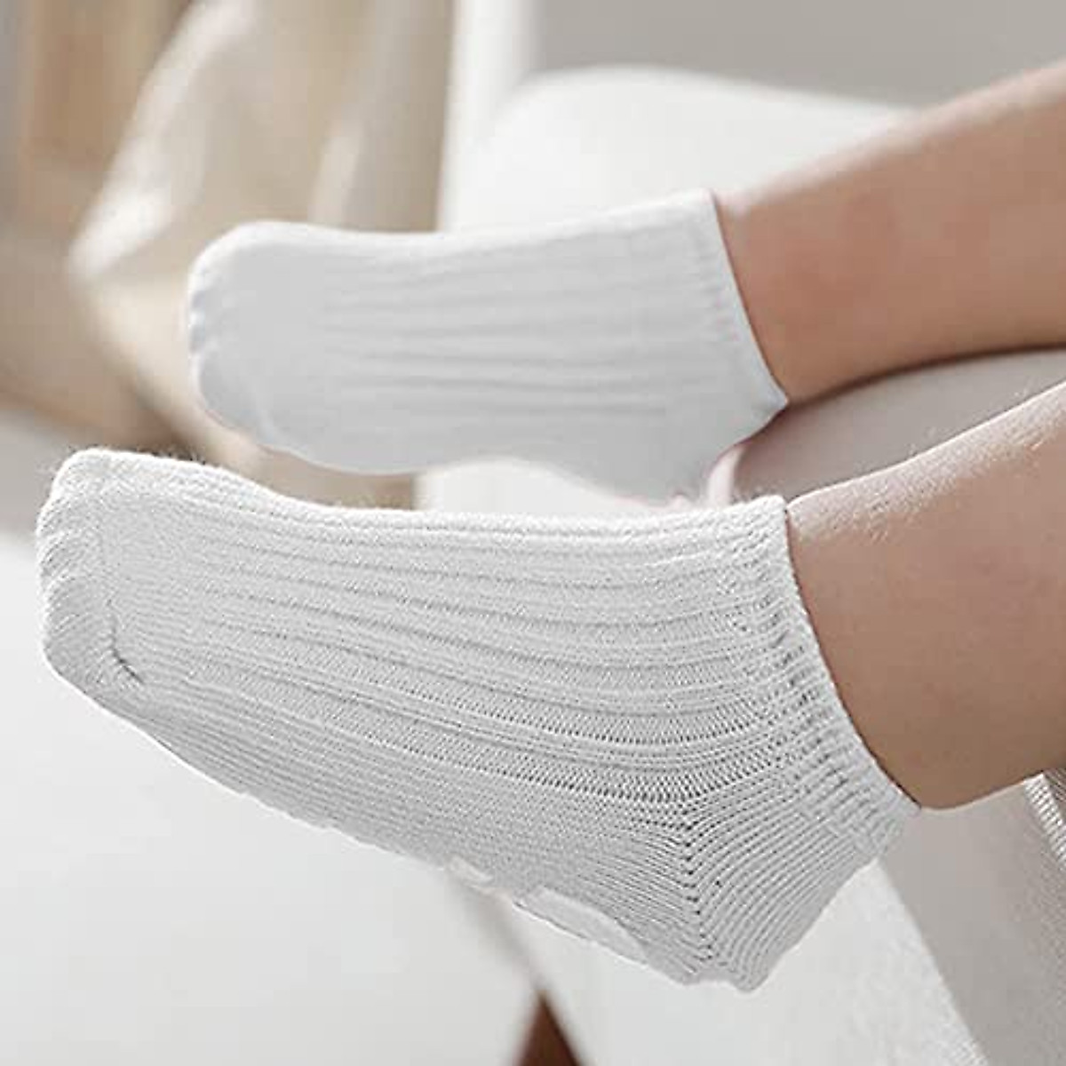Looching 6 Pairs Toddler Baby Girls Boys Non Slip Floor Ankle Socks with Grips Cotton Low Cut Socks for Infants Newborn Kids