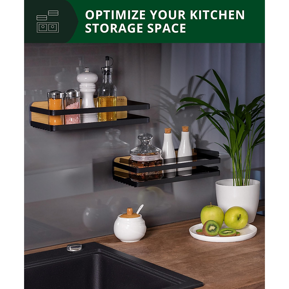 ROYAL CRAFT WOOD Bathroom Shower Caddy Organizer