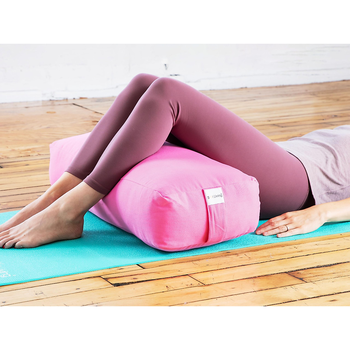 Sol Living Yoga Bolster Pillow for Restorative Yoga Meditation Bolster 100% Cotton Rectangular Meditation Cushion Firm Yoga Cushion Bolster Washable Cover Body Pillow for Balance Support Asana Poses