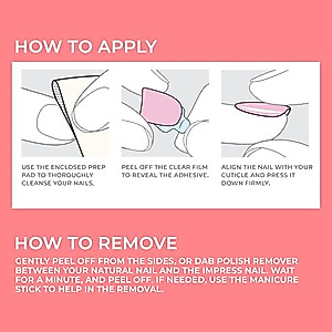 KISS imPRESS No Glue Mani Press On Nails, Color, 'Peanut Pink', Pink, Short Size, Squoval Shape, Includes 30 Nails, Prep Pad, Instructions Sheet, 1 Manicure Stick, 1 Mini File