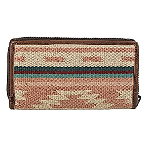 Sts Ranch Wear Women's Palomino Bifold Wallet | Lightweight Compact Zipper Purse with Interior Pocket & Card Slots, Multi-Light Pink Serape, One Size