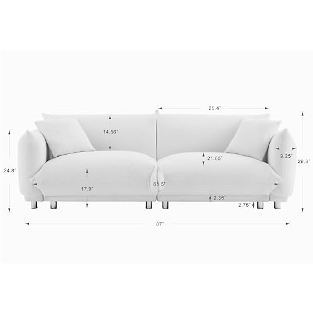 Eafurn 3 Seater Oversized Loveseat Sofa, Comfy Sherpa Teddy Overstuffed Cloud Couch,Lambswool Fabric Minimalist Modular Sectional Sofa&Couches for Small Spaces, Living Room, Apartment, Dark Green