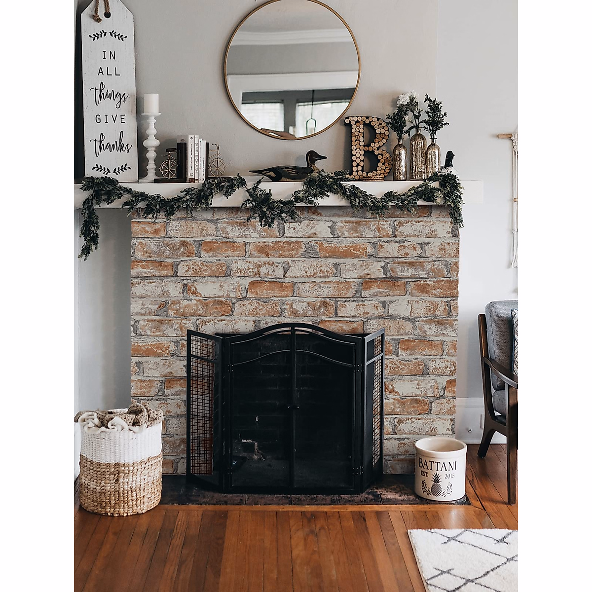 Brick Wallpaper Peel and Stick Wallpaper Brick Contact Paper for Walls Red 3D Brick Wallpaper Kitchen Wallpaper Faux Brick Self-Adhesive Removable Wallpaper for Bedroom Accent Wall Décor 17.3“×78.7”