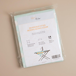 Wool Reversible Fitted Ironing Board Cover - 2 in 1 - One Side Wool One Side Cotton (Fits 54" x 18" Standard Ironing Boards) (Pink)