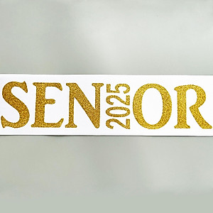Senior Sash 2025 Gold,White Senior Cheer Sashes Class of 2025 Graduation Celebration Class Competition Sash Party Supplies 6 Pack