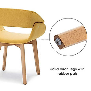 ivinta Modern Dining Room Chair Set of 2 for Kitchen, Mid-Century Upholstered Fabric Accent Chair with Solid Wood Legs