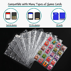 500+ Game Card Holder Compatible with Animal Crossing Mini Amiibo Cards, Cartridges Organizer Binder fit for Nintendo Switch PS Vita Games SD Memory Cards
