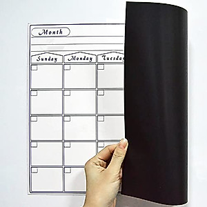 Magnetic Dry Erase Monthly Calendar and Weekly Planner for Fridge Refrigerator Whiteboard Organizer, Blue