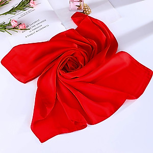 SATINIOR Chiffon Scarf Square Neck Scarf Handkerchief Retro Satin Ribbon Scarf for Women Girls