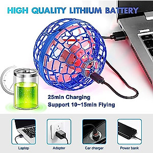 MERRYHOME Flying Orb Ball Hover Toys: Boomerang Ball 360°Rotating Hand Controlled Drone Orbit, 2023 Cool Toys Festival Gift for 6 7 8 9 10+ Year Old Boys Girls Teens Adults Indoor Outdoor Toys (Blue)