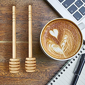 5 Pack 6 Inch Mini Wooden Honey Dipper Sticks Honey Dippers Jam Muddler Syrup Stirrer for Honey Jar Dispense Drizzle Honey