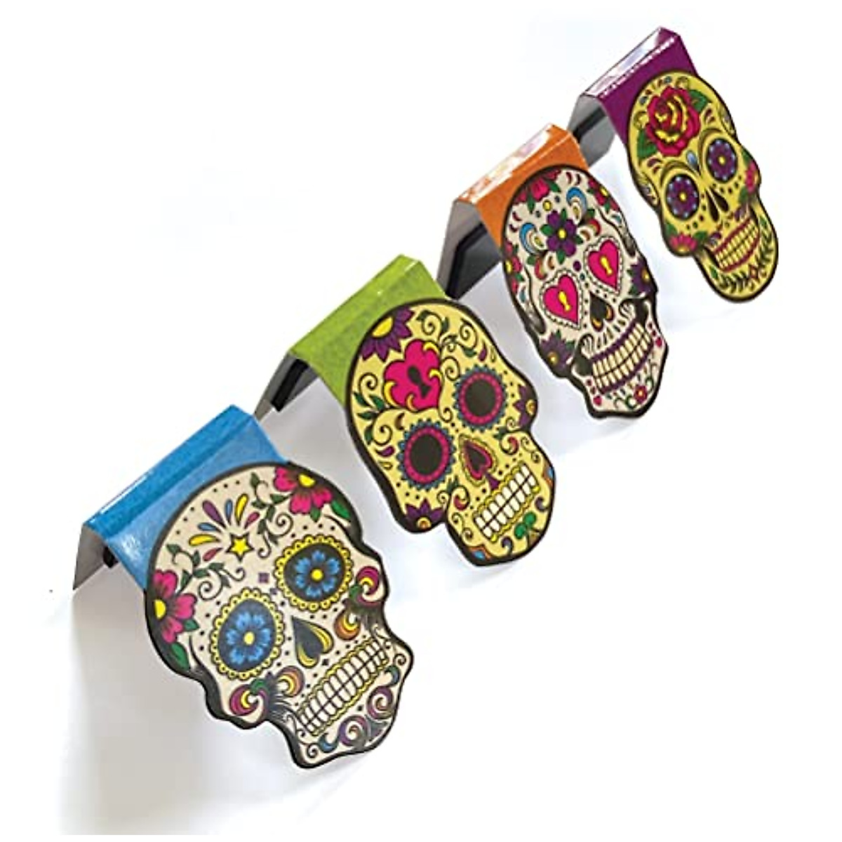 Paper House Productions Cliplets Set of 4 1" Magnetic Die-Cut Page-Top Bookmarks - Sugar Skulls