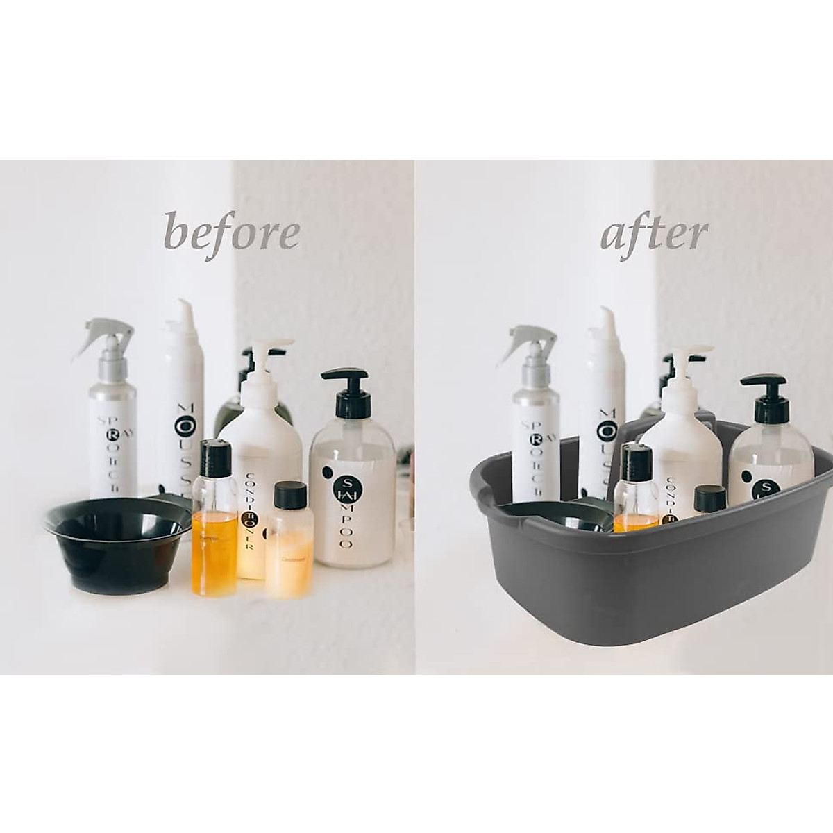 Hioffice Cleaning Caddy Organizer with Handle,Plastic Cleaning Supplies Basket,Shower Caddy/Storage Basket/Tote Portable for Bathroom, Tool, Garden, Kitchen(2 Pack, Gray)