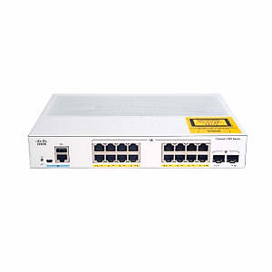 Cisco Catalyst 1000-16T-E-2G-L Network Switch, 16 Gigabit Ethernet Ports, 2 1G SFP Uplink Ports, Fanless Operation, External PS, Enhanced Limited (C1000-16T-E-2G-L)