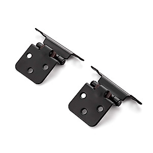 Ravinte 30Pack 15Pairs 1/2”Overlay Cabinet Door Hinges Kitchen Cabinet Hinges Black Semi-Concealed Hinges Face Mount Self-Closing Cabinet Hinges W/Door Bumpers&Screwdriver