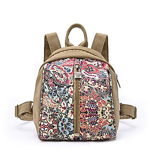 Black Butterfly Bohemian Canvas Daypack Outdoor Fashion Printing Bag Leisure Travel Backpack for Women Girls (A)