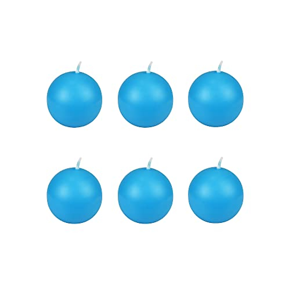 Zest Candle 6-Piece Ball Candles, 3-Inch, Turquoise