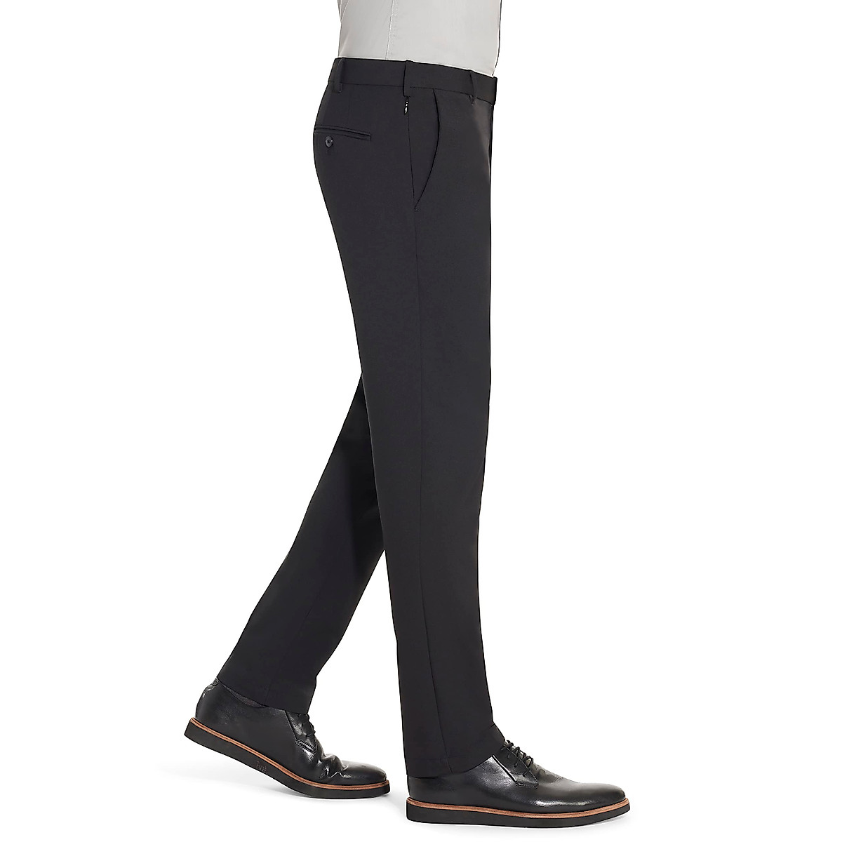 Van Heusen Men's Slim Fit Flex Flat Front Pant, Black, 34W x 30L