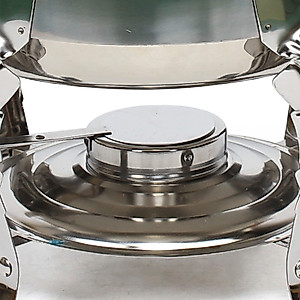Chafing Dish Stainless Steel Round Durable Buffet Warmer Tray with Lid and Chafing Fuel Holder for Kitchen Party Dining Buffet