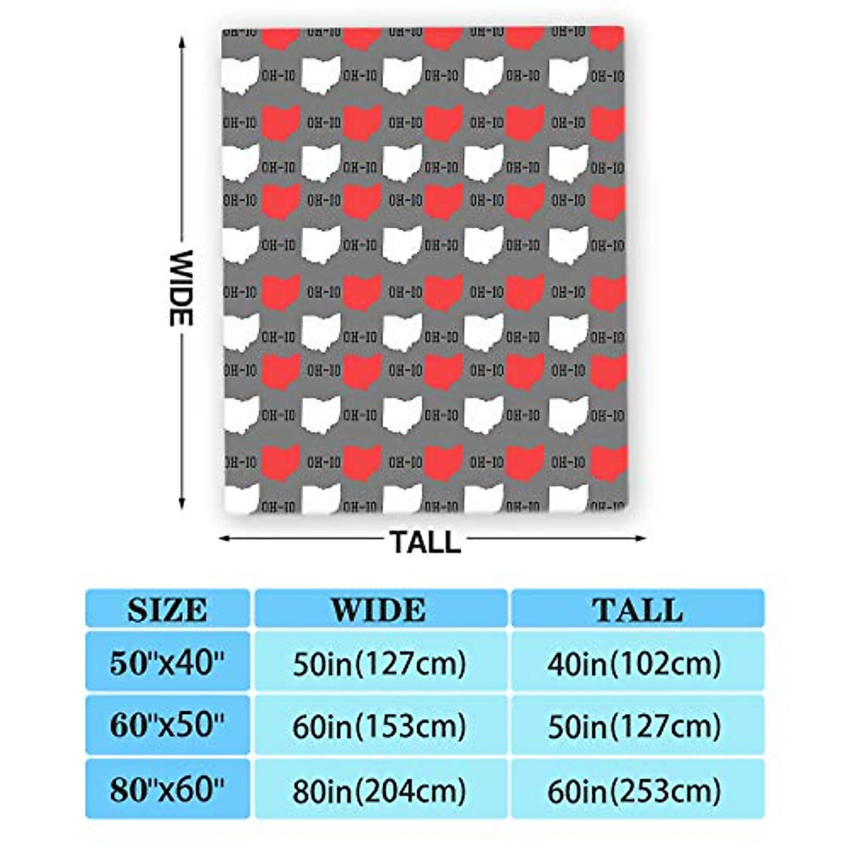Soft Flannel Throw Blanket for Women Men New Ohio State Gray Warm Fleece Blanket Kids Adults Nap Blanket Lightweight Fuzzy Couch Bed Blanket 80"X60" for All Season Use