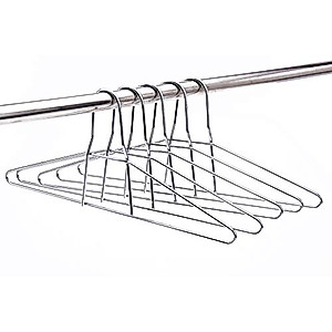 Quality Hangers 30 Extra Heavy Duty Anti Theft Security Metal Coat Hanger Suit Hangers with Polished Chrome, Supports 200LB, Closed Loop Coat Hangers (30)