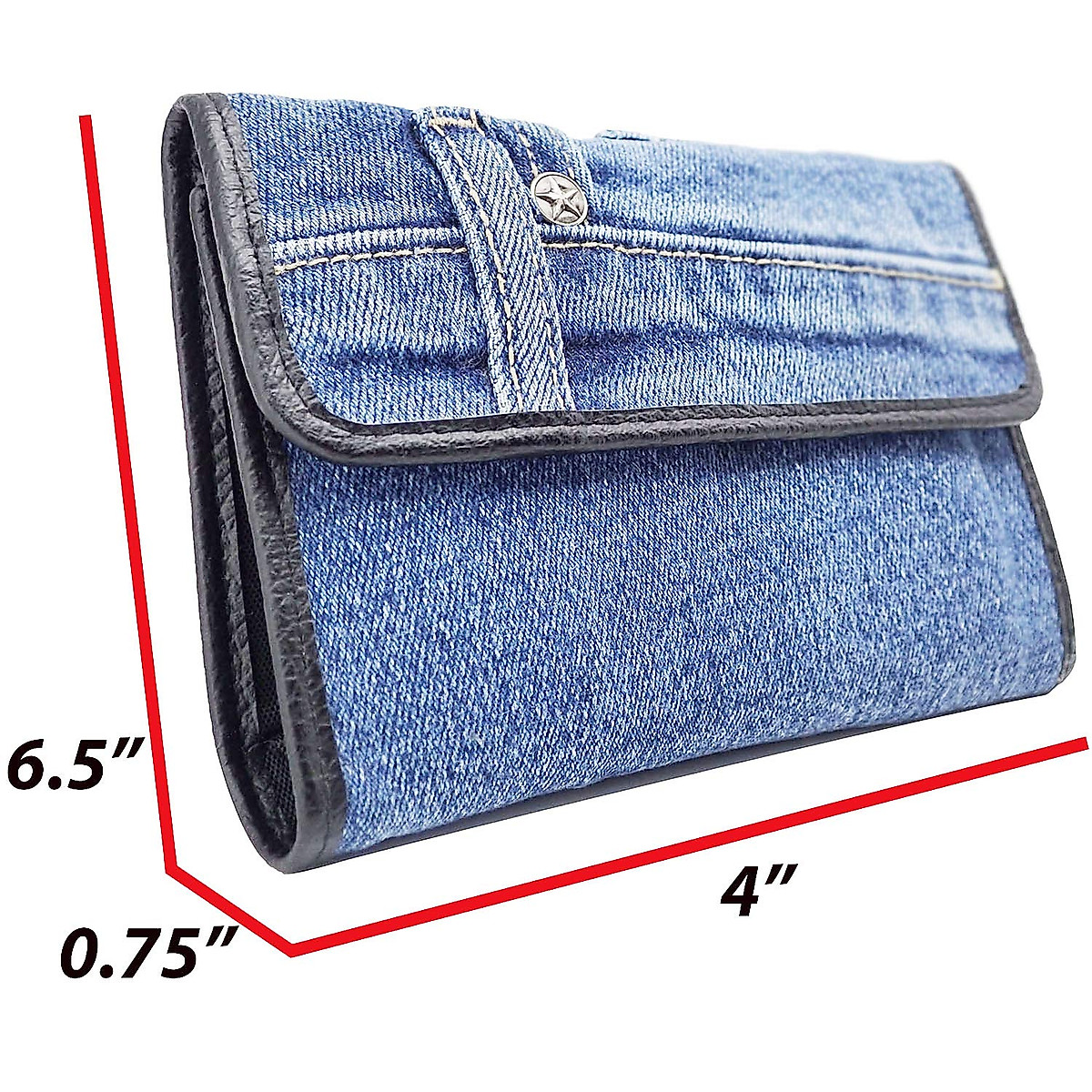 Bijoux de Ja Small Trifold Money Coin ID Window Card Holder Organizer Compact Wallet Purse for Women