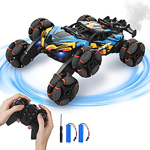 MOFOKEAY RC Cars 6WD Drift Stunt,Remote Control Car for Boys Age 6-12,360° Rotating Spray Car for Xmas Gifts