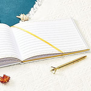 TRULIVA Wedding Guest Book, Sign in Guest Book for Wedding Reception, 9"x7", Hardcover, Gold Foil Guestbook (Lined, Guestbook)