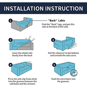 IMYOGI High Stretch Sofa Covers Sofa Cover 5 Seater, L Shape Slipcover Easy Stretch Fit Elastic Fabric Couch Sofa Protector Slip Cover Washable-4 Seater+4 Seater-Sky Blue