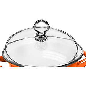 Calypso Basics by Reston Lloyd Enamel on Steel Stockpot with Glass Lid, 8-Quart, Orange