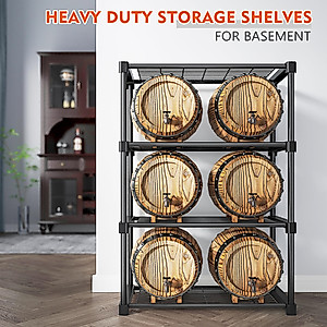 REIBII Wire Shelving Shelving Units and Storage Metal Shelves Storage Shelves 4-Tier Shelving Unit Storage Shelf Pantry Shelves Wire Shelf, 25.6" W x 15.8" D x 47.3" H