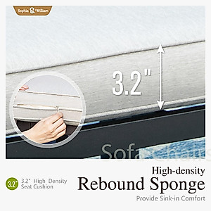 Sophia & William 9PCS Outdoor Patio Furniture Set, Metal Sectional Sofa Set Patio Conversation Set with Beige Cushions-2 x Single Sofa with Side Table, 4 x Single Sofa, 1 x Loveseat, 1 x Tea Table