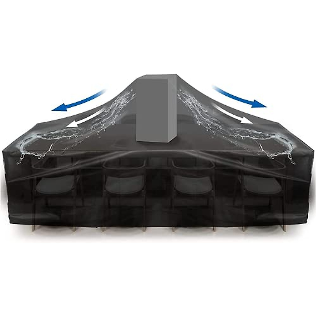 WANOCEAN Patio Furniture Covers Waterproof, Patio Table Cover Rectangle Outdoor 110" L X 83" W X 28" H 420D Oxford Fabric Dustproof with Storage Bag, Fits for Dining Square Table Sofa and Chair