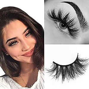 SWINGINGHAIR Lashes, 3D Eyelashes 19mm Natural False Eyelashes Siberian 3D Lashes Natural Look Eyelashes Hand-made Fluffy Volume Lashes 1 Pair