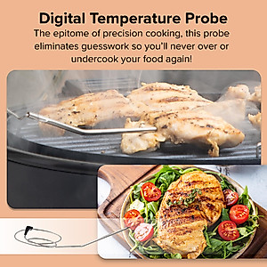 Nuwave Infra-Red Primo Grill Oven, Integrated Smart Thermometer, Nonstick Grill Bottom & Convection Top for Surround Cooking, Cook Fresh or Frozen, Durable Power Dome Included