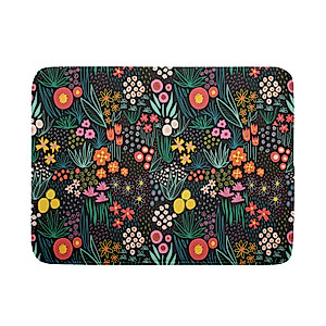 Giwawa Colorful Flowers Dish Drying Mats for Kitchen Counter 18 X 24 Inch Spring Floral Microfiber Dish Mat, Reversible Dish Drainer Mats Countertops Protector Pad