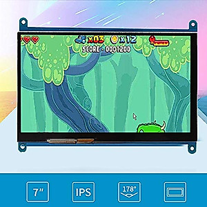 7-inch Display, Ultra HD Display Capacitive Touch Screen, Support for Independent Backlight Control and Hdmi Interface Input, Can Be Used As Hdmi/Raspberry Pi/Computer Monitor.