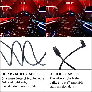 KRX Silver Braided Cord for Oculus Quest and Quest 2 Link Cable, 10FT USB A to C 3.2 Gen1 Cable for Fast Charging & Data-Transmission (10FT(3M), Silver)